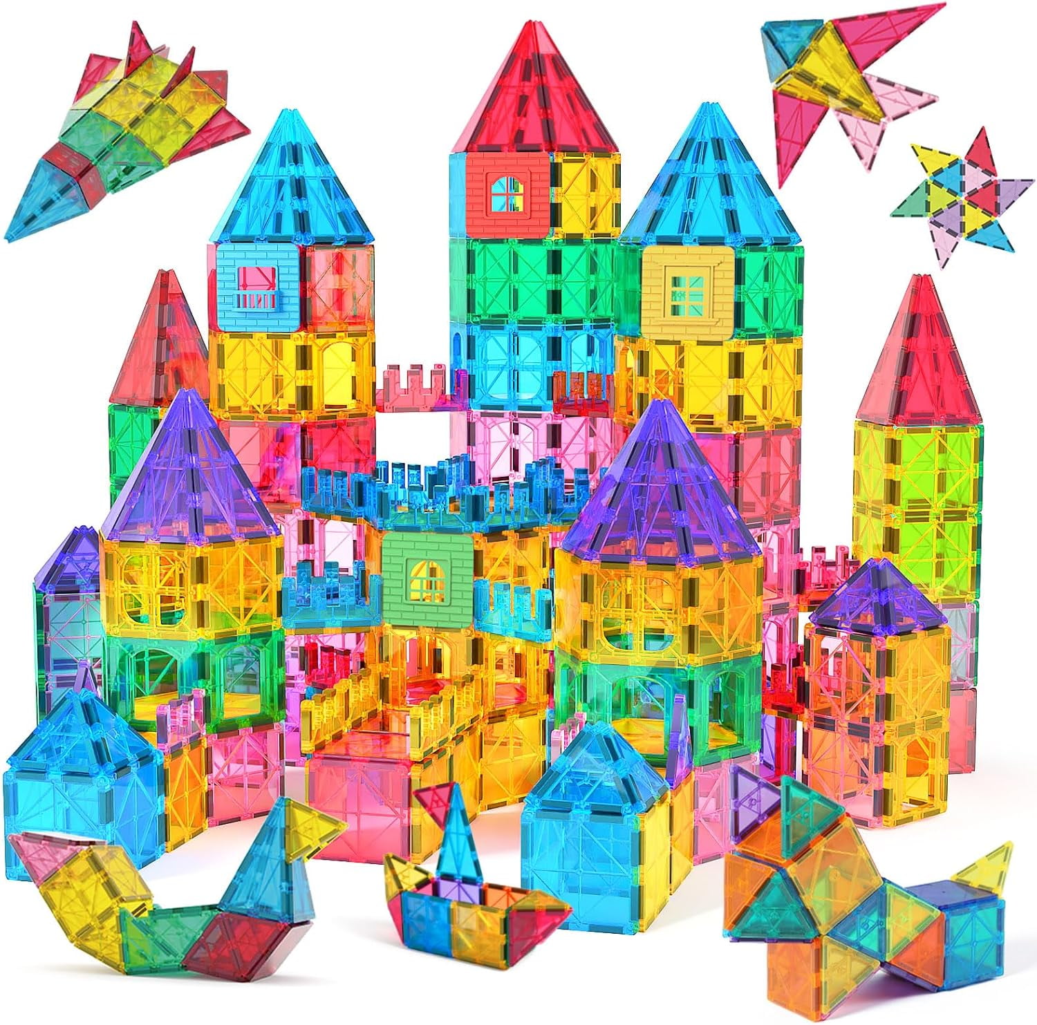 Jasonwell Magnetic Tiles Kids Magnetic Blocks Building Sets 3D Magnet ...