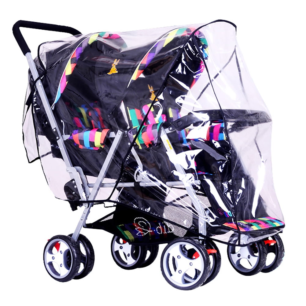 Jaspee Double Stroller Rain Cover Tandem Stroller Raincoat Baby Weather ...