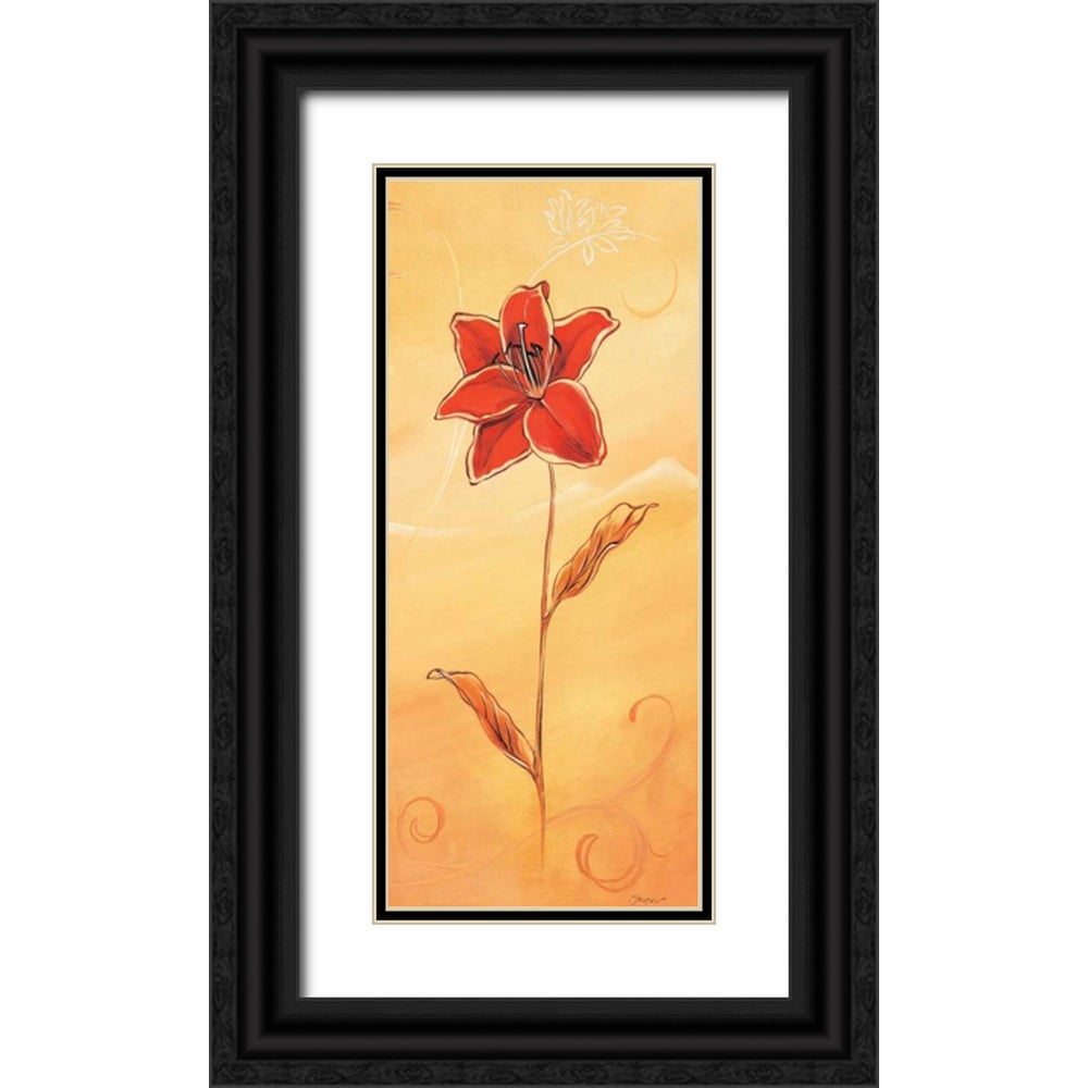Jasper 8x14 Black Ornate Wood Framed with Double Matting Museum Art ...