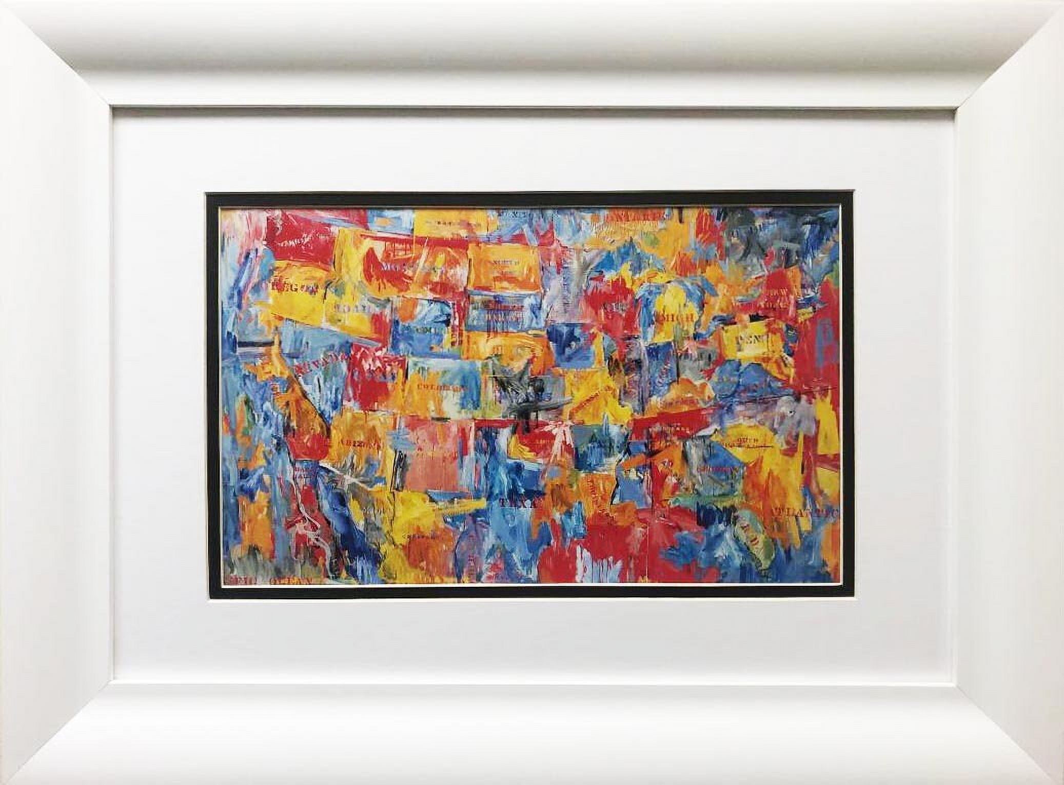 Jasper Johns "Map" FRAMED Iconic Pop Art Generic - Walmart.com