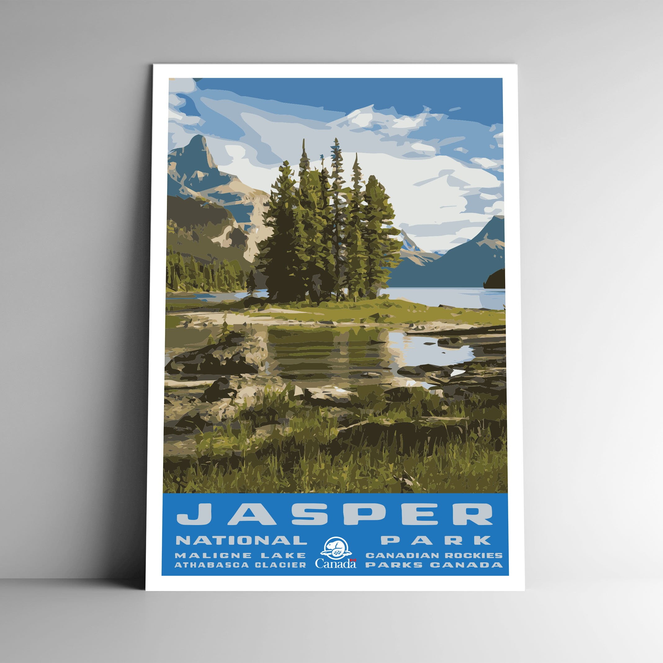 Jasper National Park Vintage Travel Poster / Postcard WPA Style Retro ...