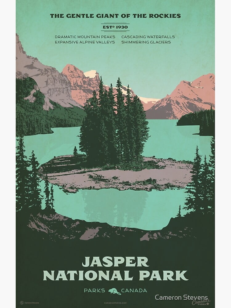 Jasper National Park poster Canvas Poster Decor Landscape Office Room ...