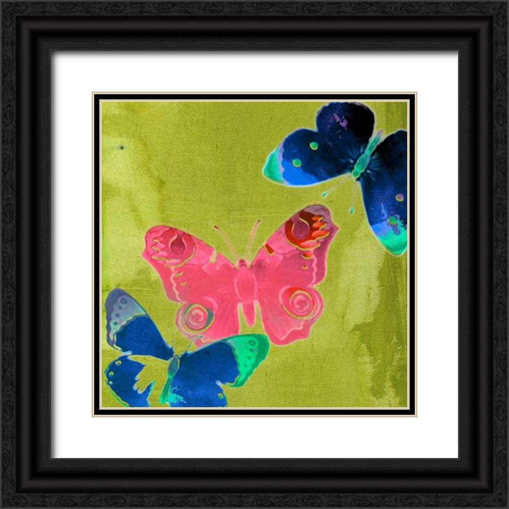 Jasper, Sisa 26x26 Black Ornate Wood Framed with Double Matting Museum ...