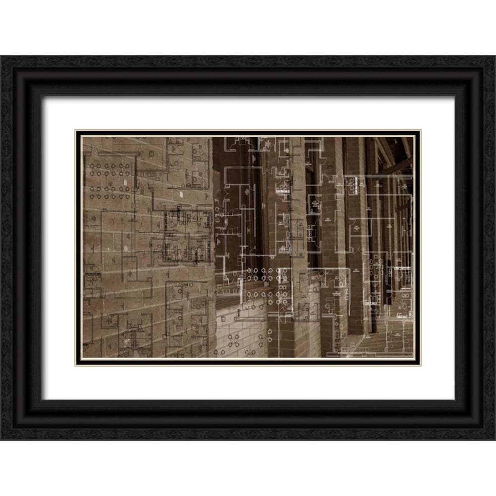 Jasper, Sisa 32x23 Black Ornate Wood Framed with Double Matting Museum ...