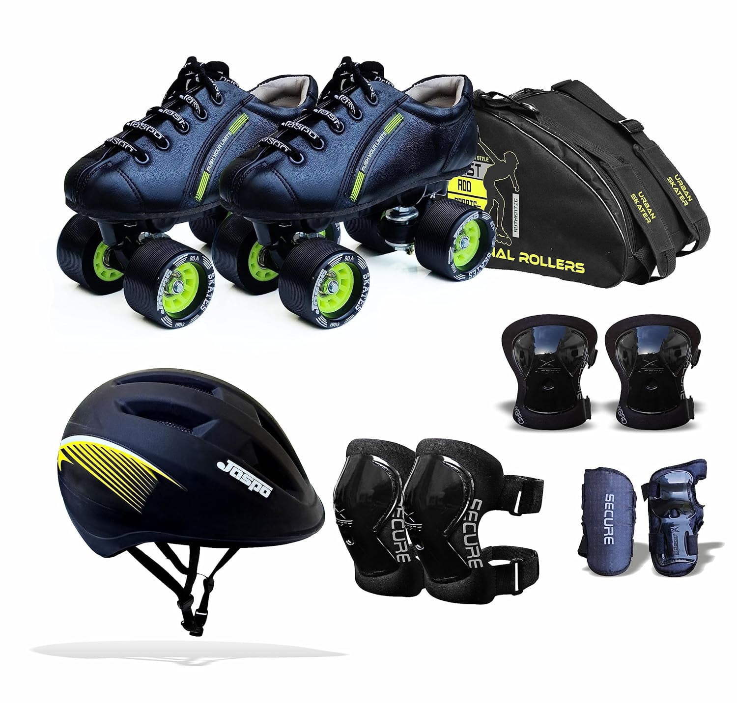 Jaspo Torque Pro Shoe Skate Combo(Shoe Skates+ Helmet+knee+elbow+wrist ...