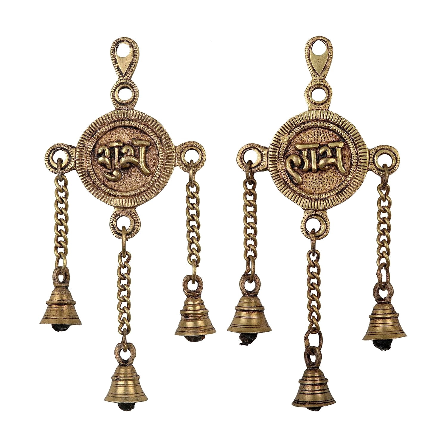 Jaszz Art Brass Pair of Antique Hanging Bells for Pooja Gift Home Decor ...