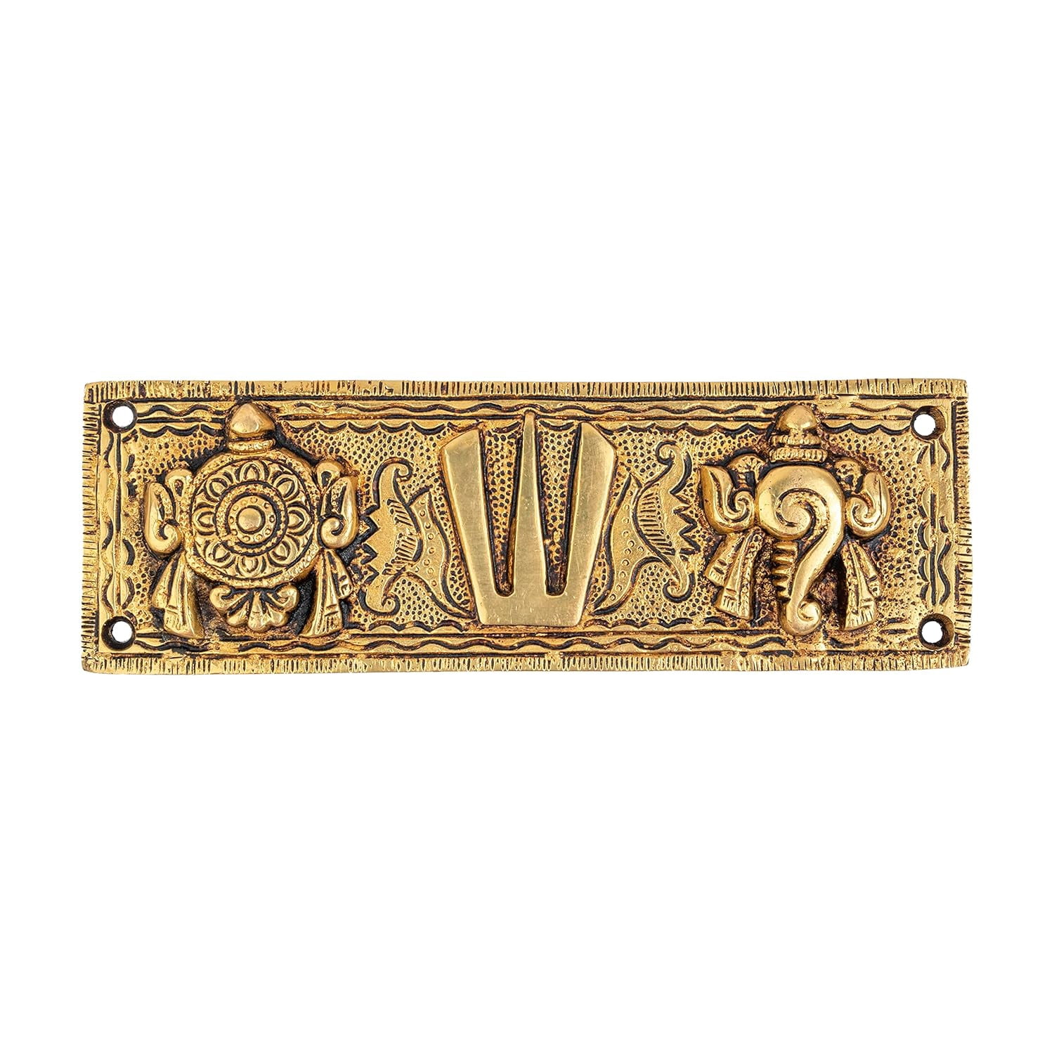 Jaszzart Brass Door Hanging Shankh Chakra Tilak Namah Pure Wall ...