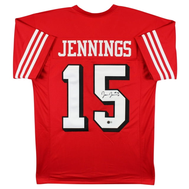 Jauan Jennings Authentic Signed Red Pro Style Jersey w/ Dropshadow BAS ...