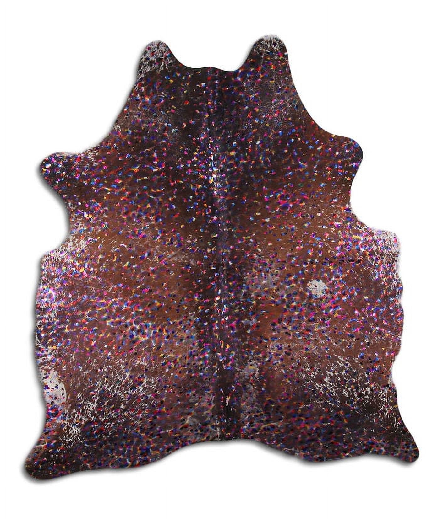 Jaunty cowhide rugs for sale COLORFUL METALLIC ON BROWN rug - Walmart.com
