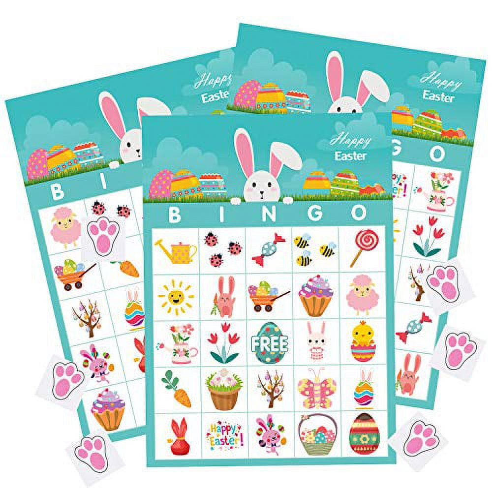 Jauntyhood Easter Bingo Game 24 Players Thanksgiving Bingo Cards Easter ...