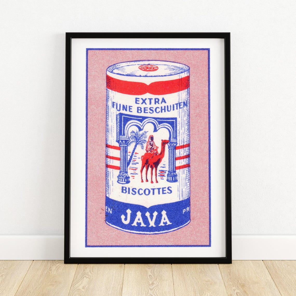 Java Biscuit Tin Artwork Mid-Century Print Vintage Kitchen Decor Pop ...