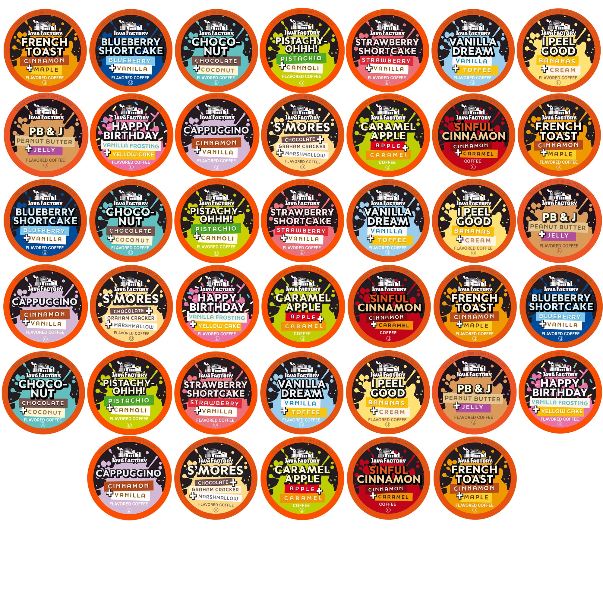 Java Factory Flavored Coffee Pods, Assorted Sampler, Variety Pack ...