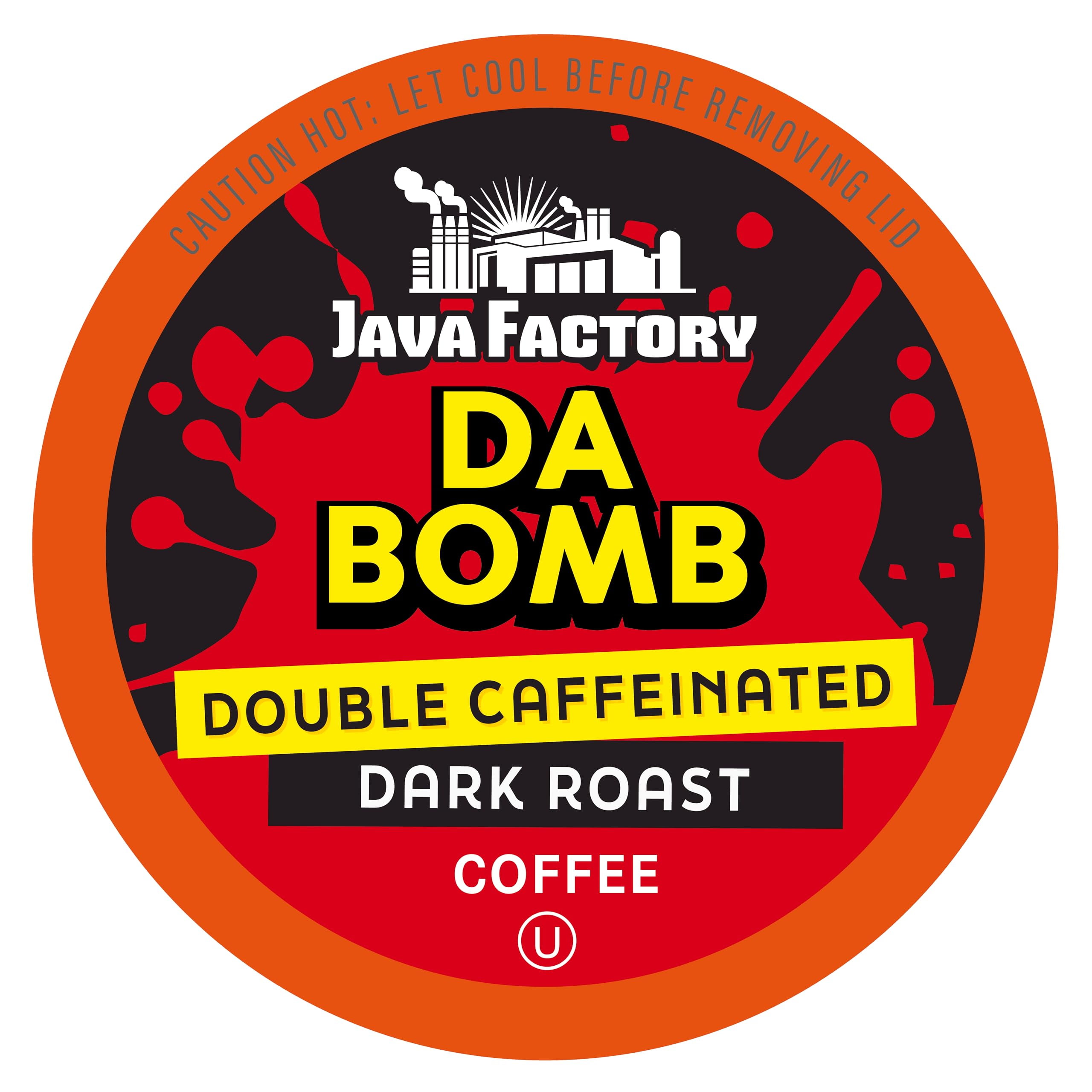 Java Factory High Caffeine Coffee Pods, Da Bomb Dark Roast, 40 Count ...
