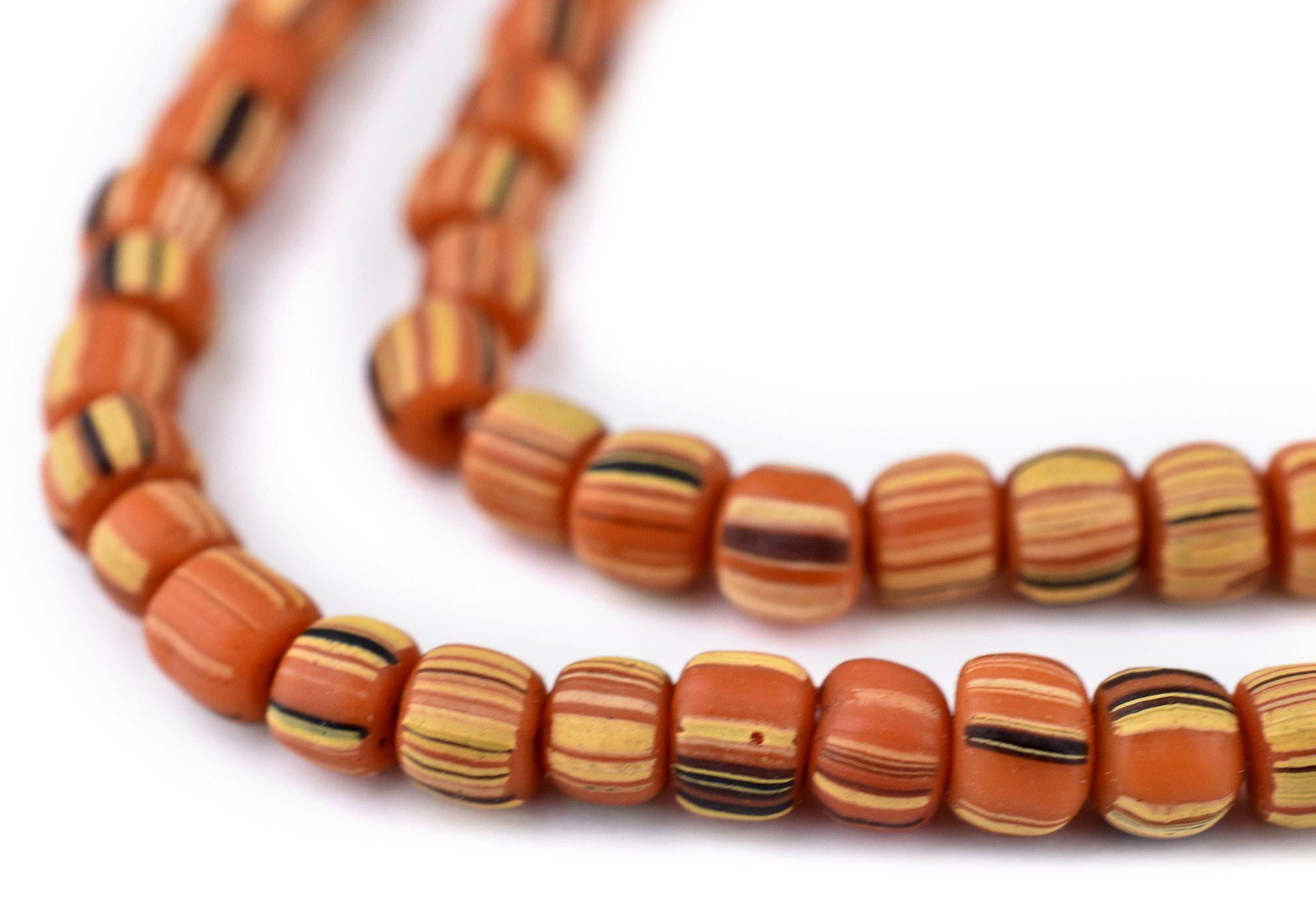 Java Gooseberry Beads - Full Strand of Striped Glass Beads - The Bead ...
