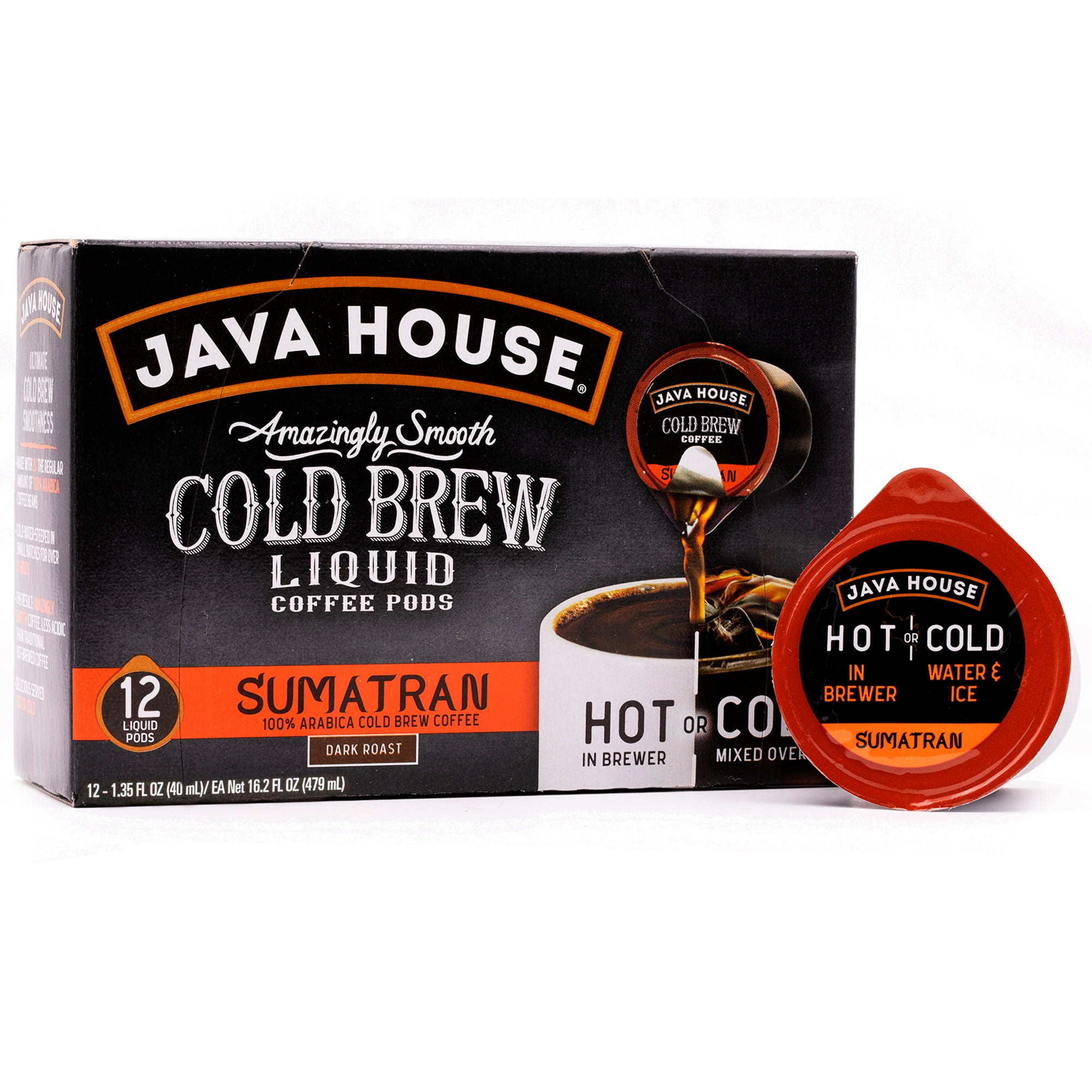 Java House® Authentic Cold Brew Coffee Pods, Sumatran, 12 Count ...