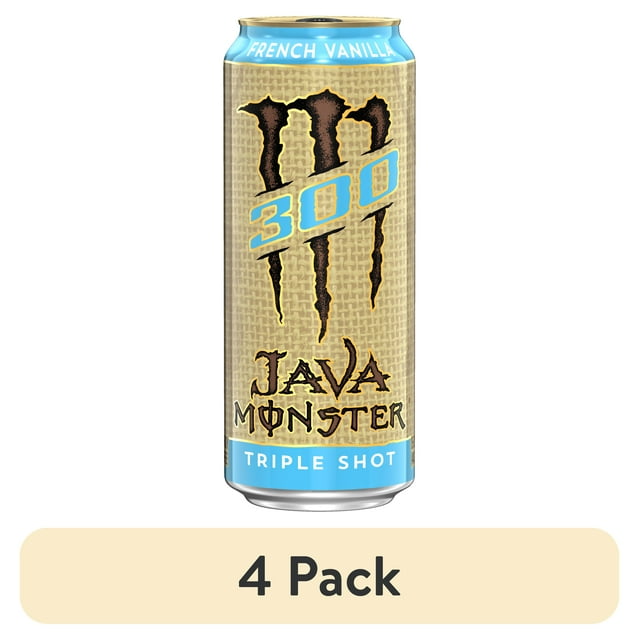 (4 pack) Java Monster 300 French Vanilla, Coffee + Energy Drink, 15 fl ...
