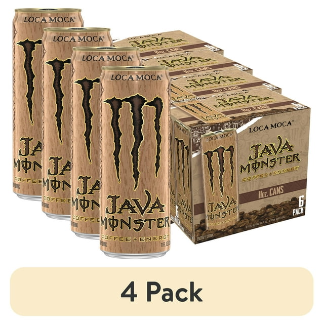 (4 pack) Java Monster, Loca Moca, Coffee + Energy Drink, 11 fl oz, 6pk ...