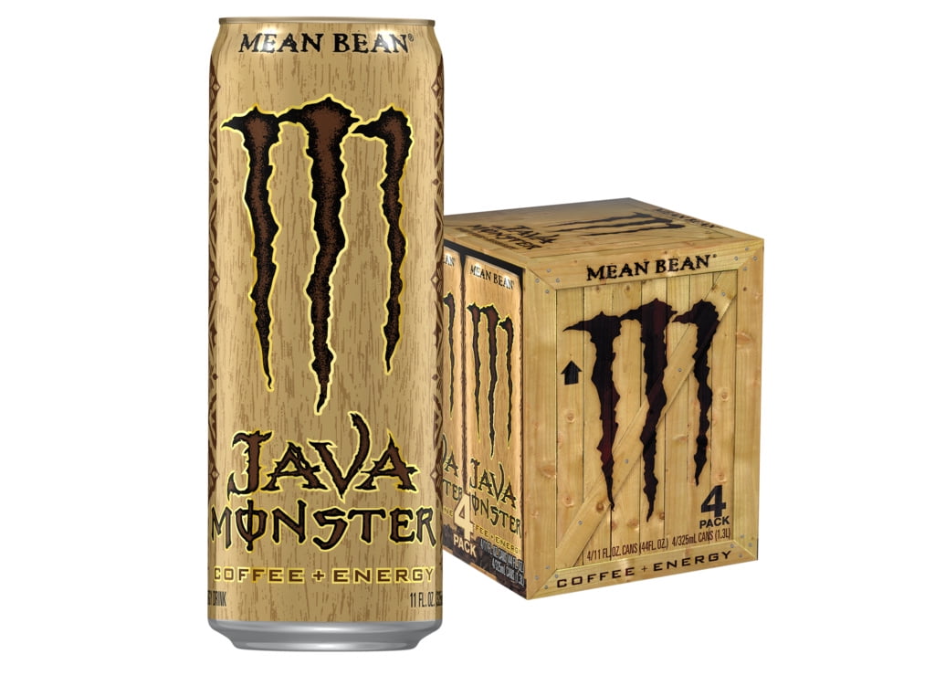 Java Monster Mean Bean, Coffee + Energy Drink, 11 fl oz, 4 Pack ...