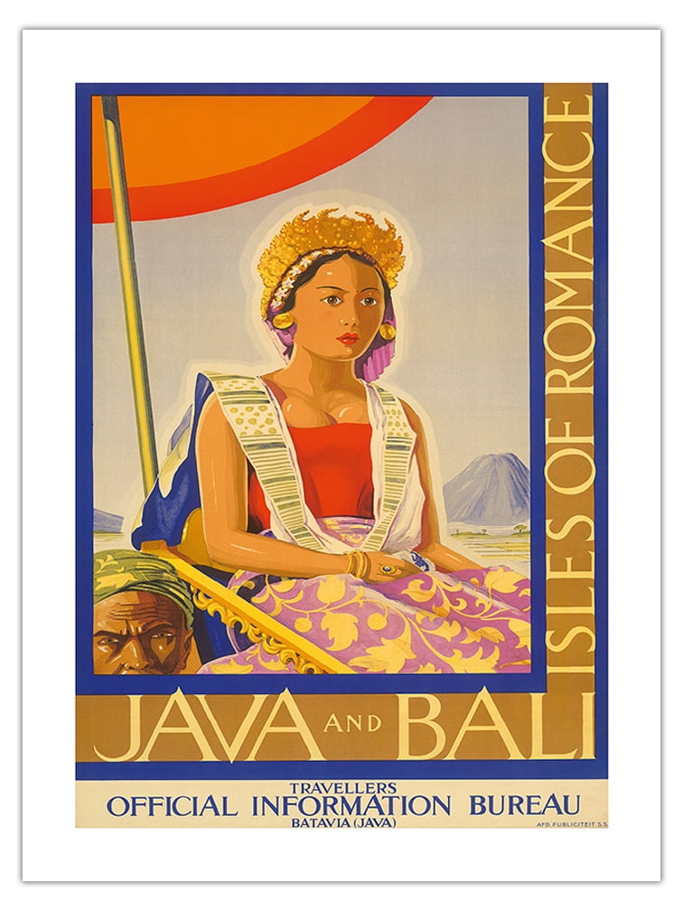 Java and Bali - Isles of Romance - Vintage Travel Poster c.1930s - Bamboo Fine Art 290gsm Paper ...
