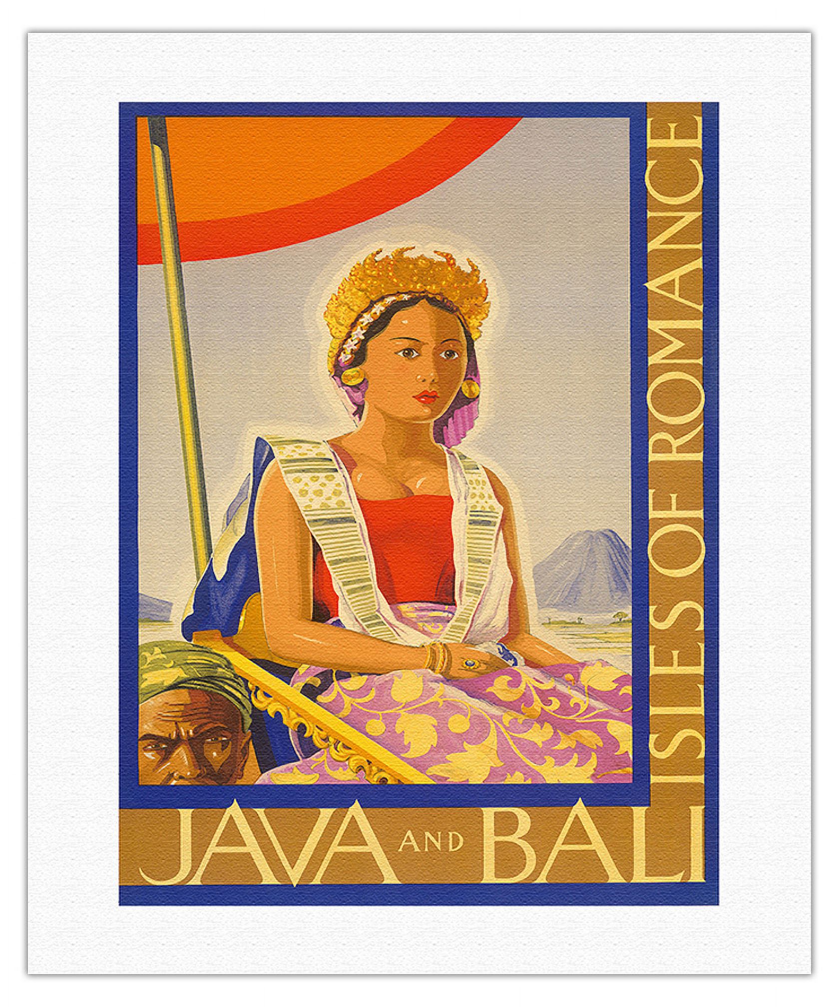 Java and Bali - Isles of Romance - Vintage Travel Poster c.1930s - Fine Art Rolled Canvas Print ...