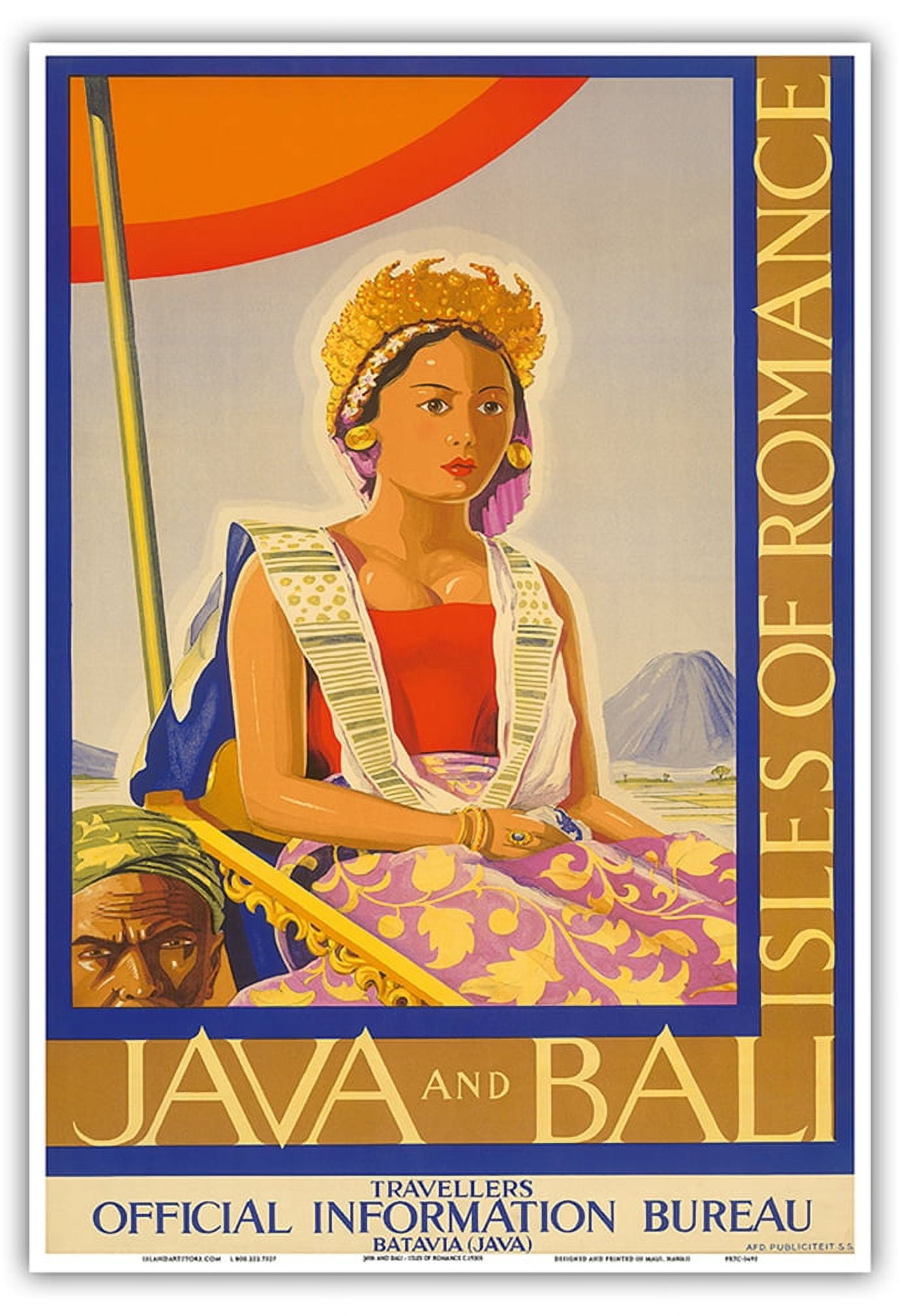 Java and Bali - Isles of Romance - Vintage Travel Poster c.1930s ...