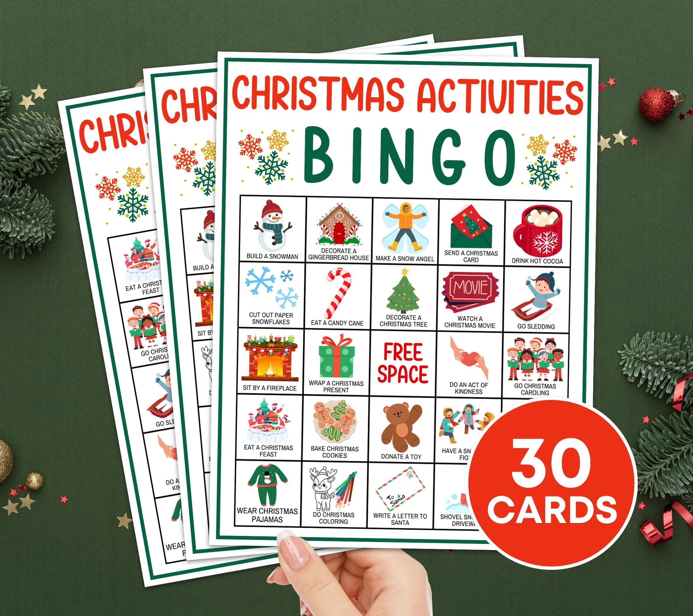 JavaC 30 Christmas Bingo Card Printable Game,Christmas Bingo Board ...