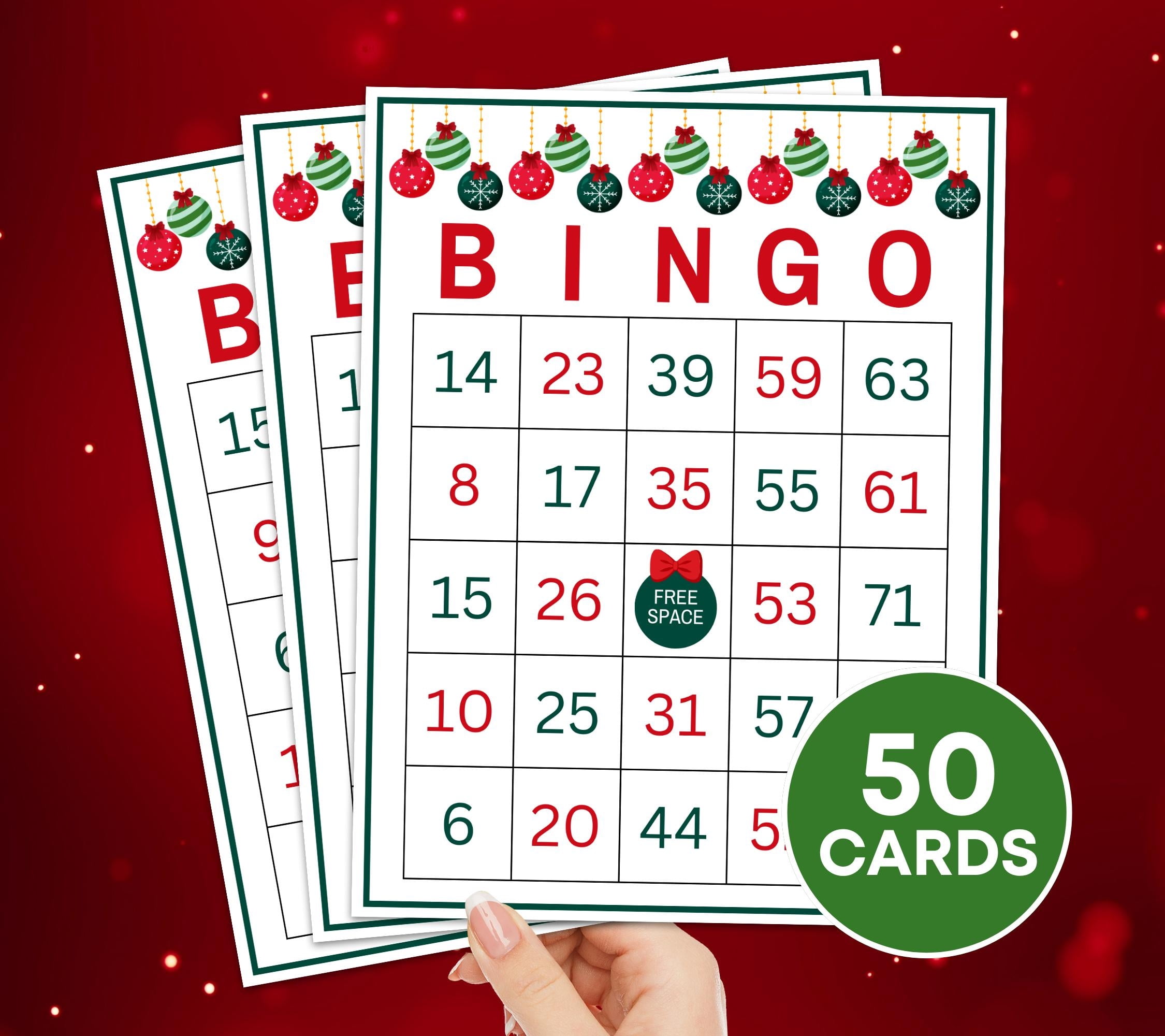 JavaC 50 Christmas Bingo Card Printable Game,Christmas Bingo Board Game ...