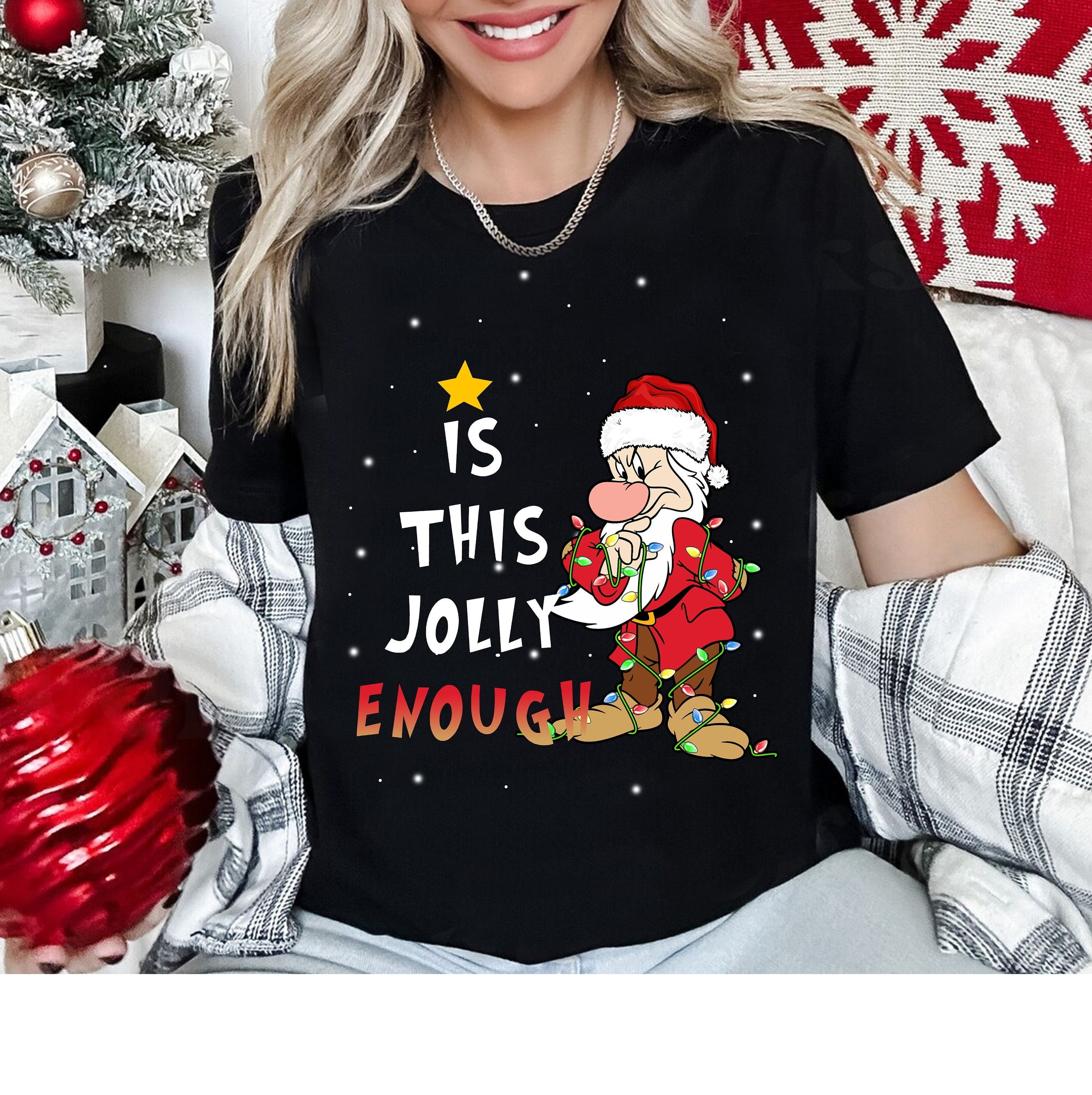 JavaC Disney Grumpy Dwarf Christmas Lights Is This Jolly Enough Shirt ...