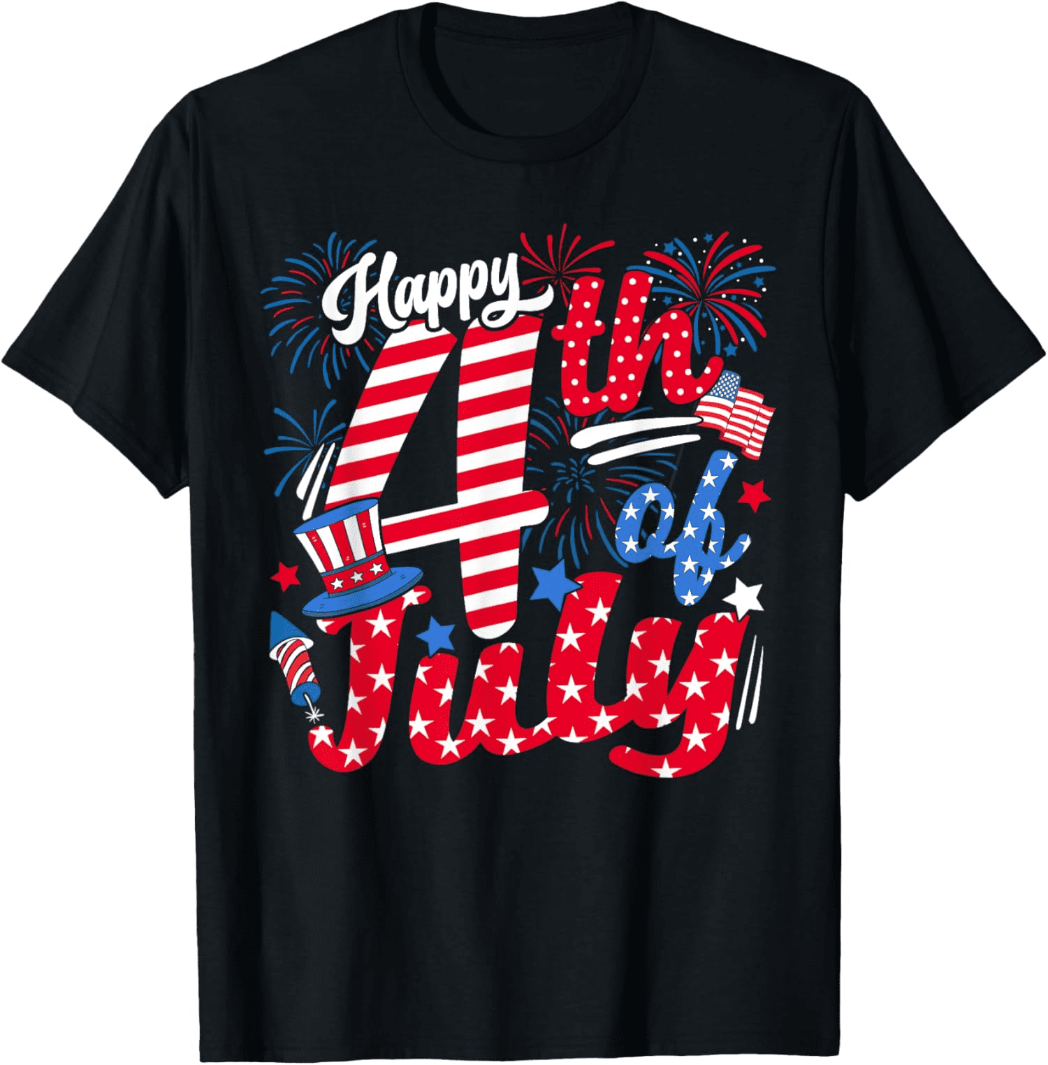 JavaC Happy 4th Of July US Flag American 4th Of July Independence T-Shirt - Walmart.com