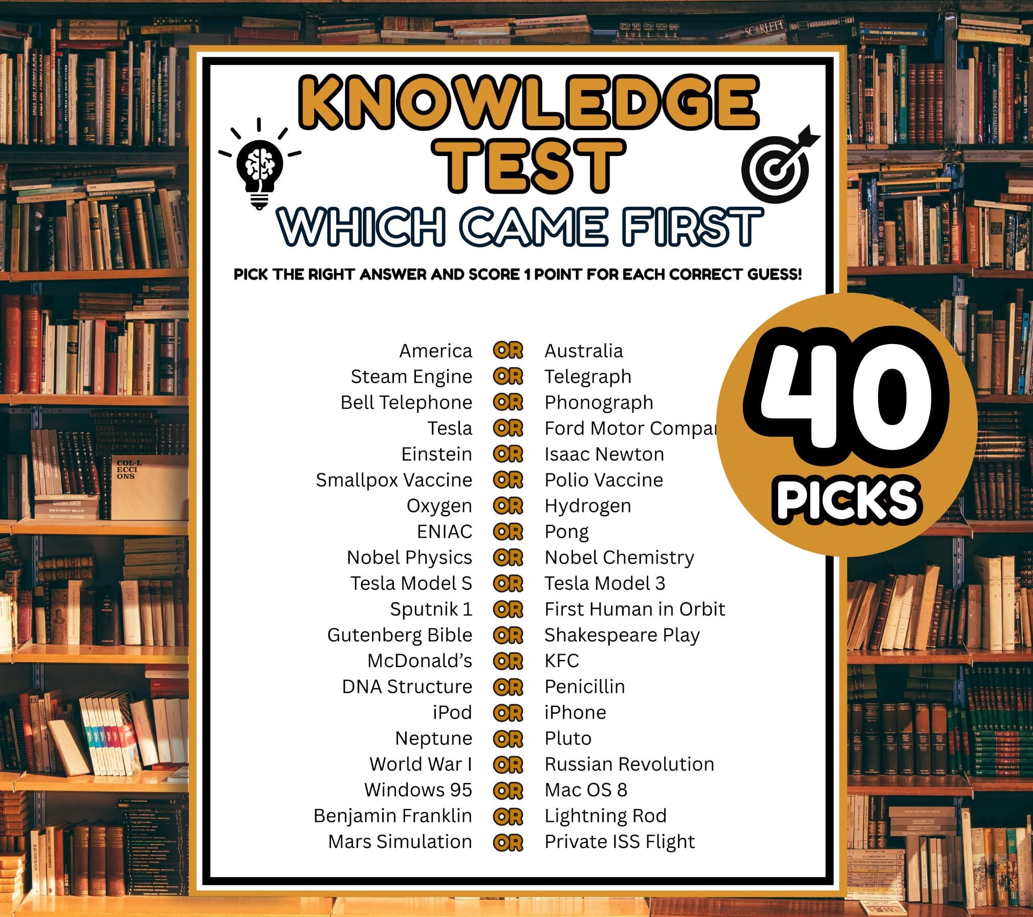 JavaC Knowledge Test Which Came First Trivia Game, Printable Trivia ...