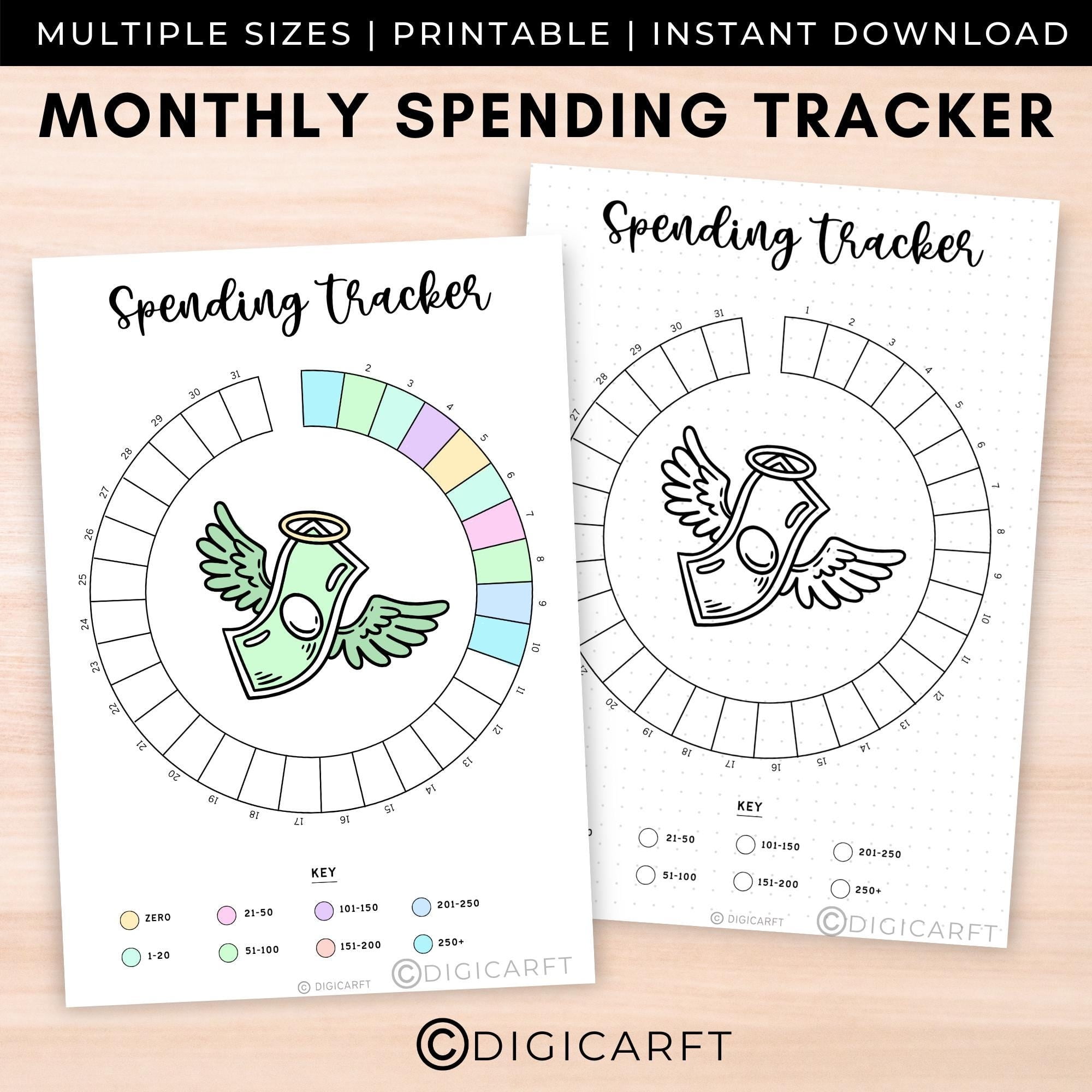 JavaC Monthly spending tracker journal page printable,Daily expense log ...