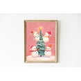 JavaC Pink Snowman Tree Wall Art, Girly Winter Nursery Decor, Preppy ...