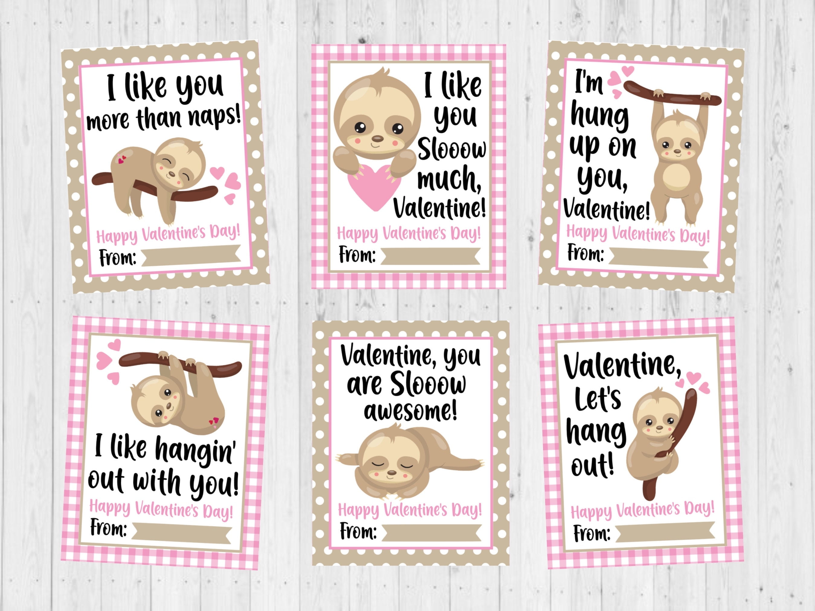 JavaC Printable Version - Sloth Valentine Card Printable - Printable ...