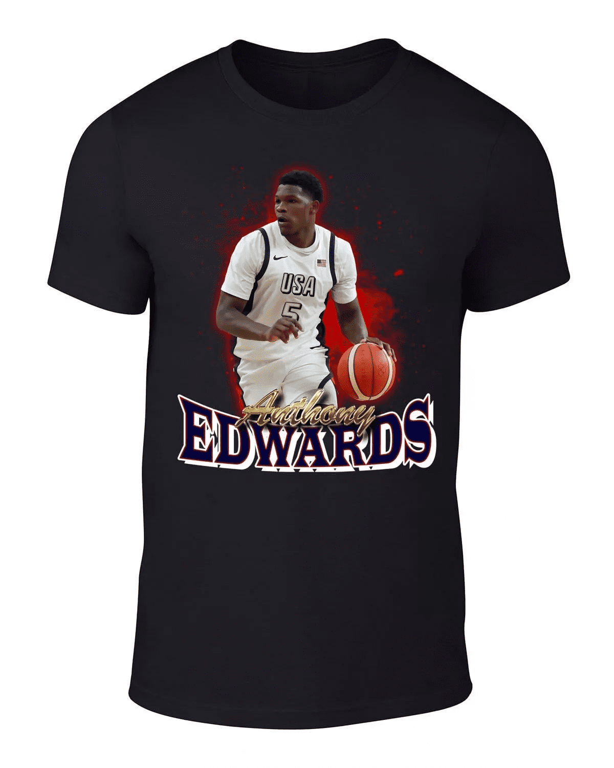 JavaC Team USA Anthony Edwards Bootleg Style T-shirt - Walmart.com