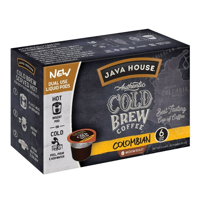 Javahouse 16738 Java House Authentic Cold Brew Colombian Black Pod 6Ct ...