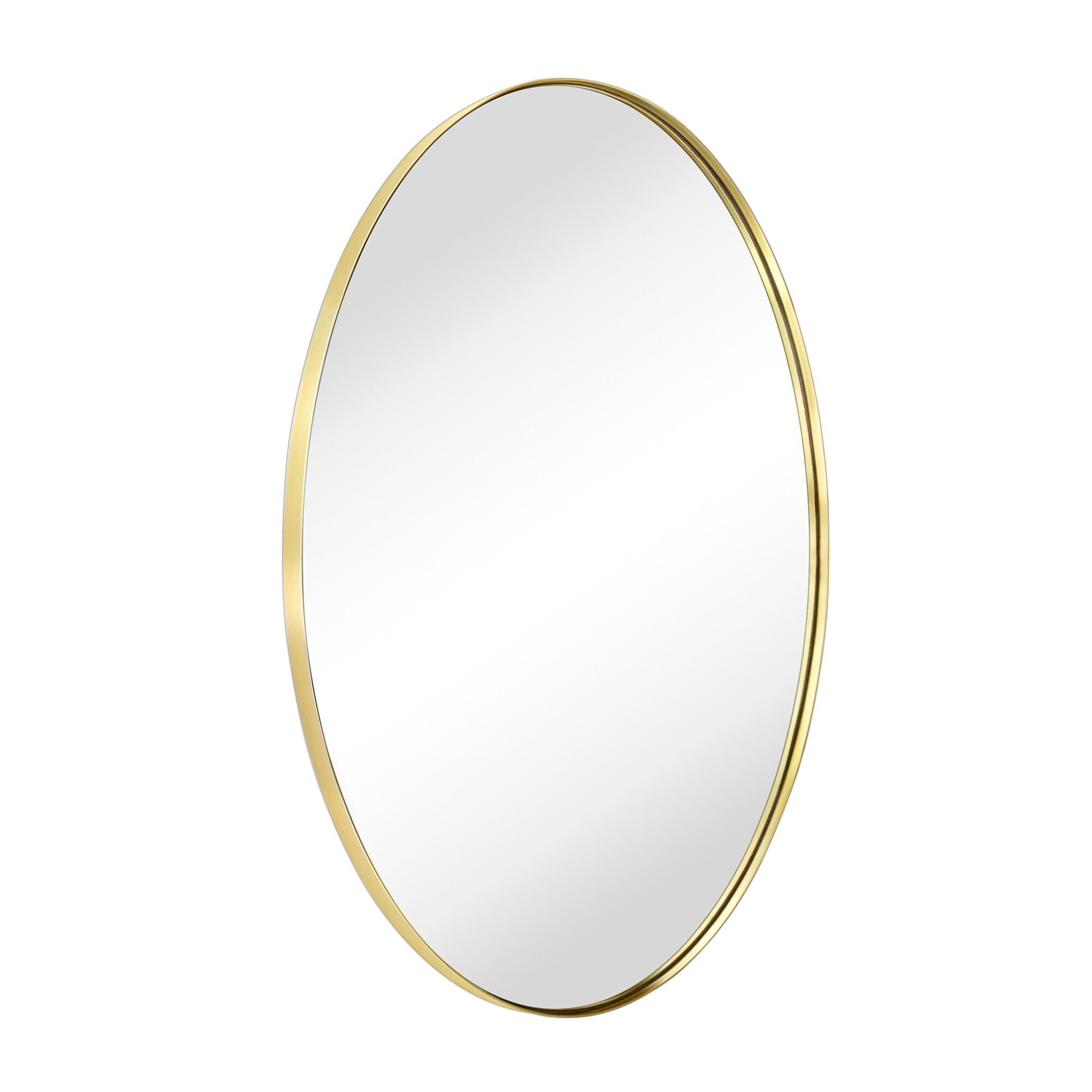 Javell Oval Metal Wall Mirror 30" x 20" - Brushed Gold - Walmart.com