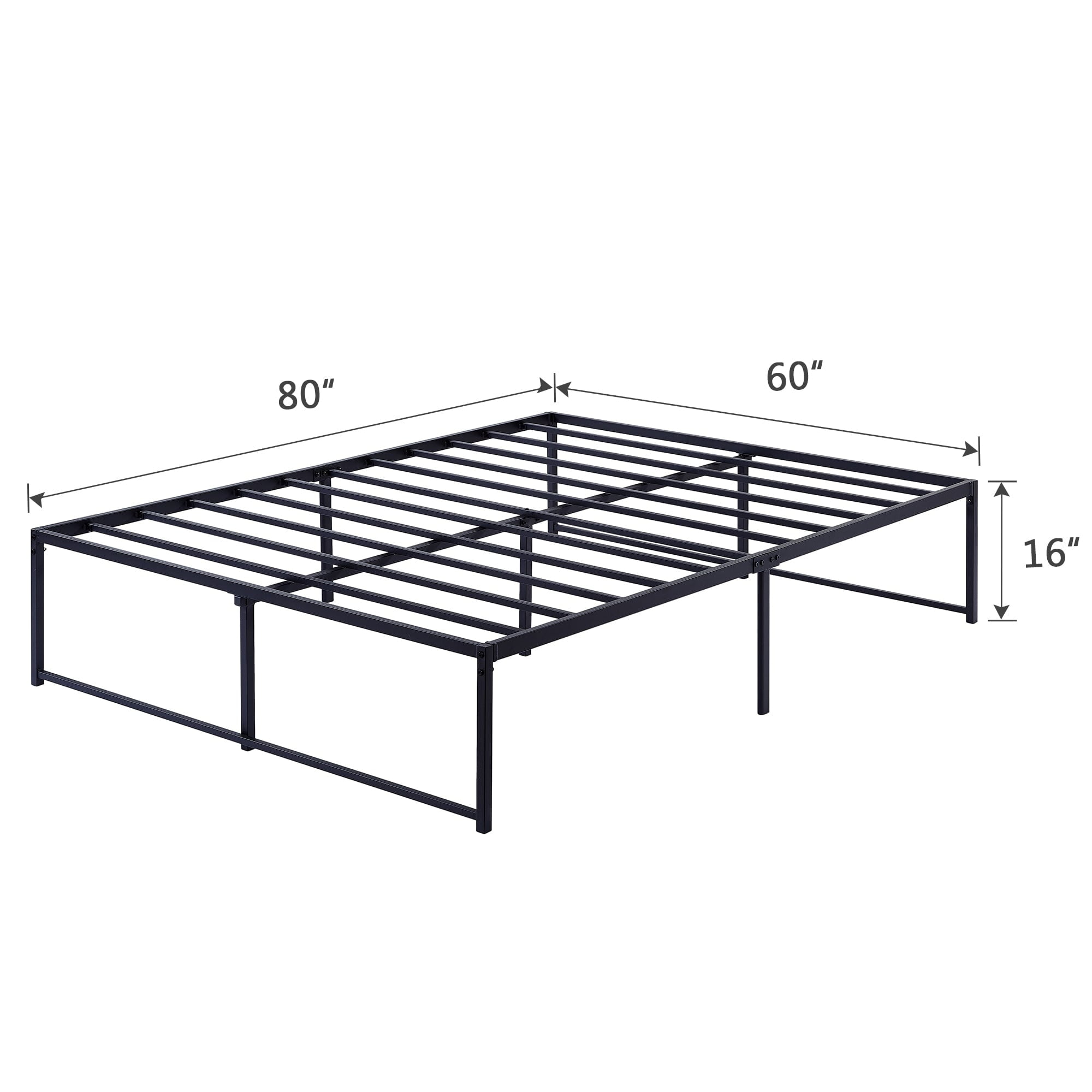 Javlergo 16 Inch Metal Platform Bed Frame Black - Queen - Walmart.com