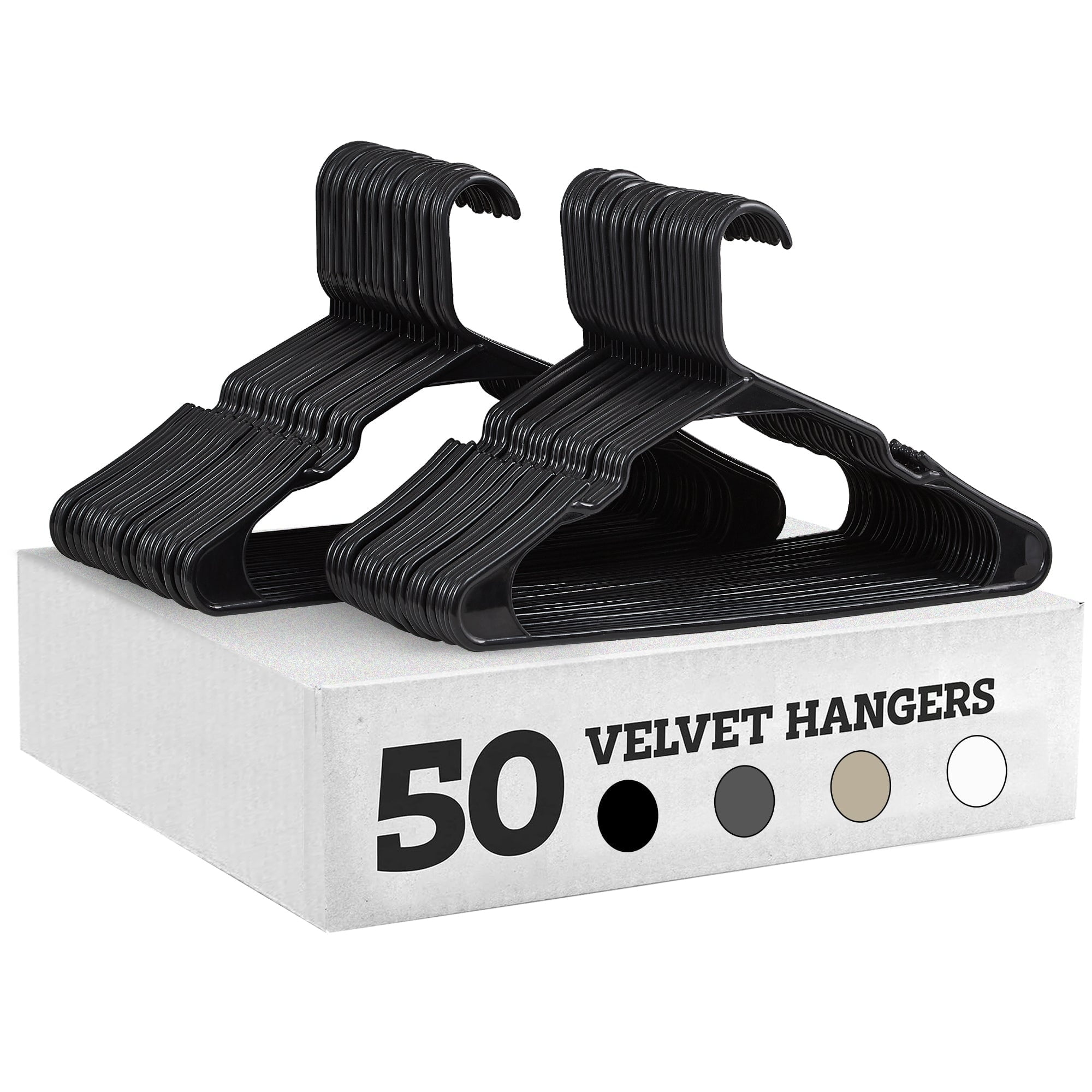 Javlergo 25/50 Pack Plastic Hanger, Space Saving Sturdy Heavy Duty ...