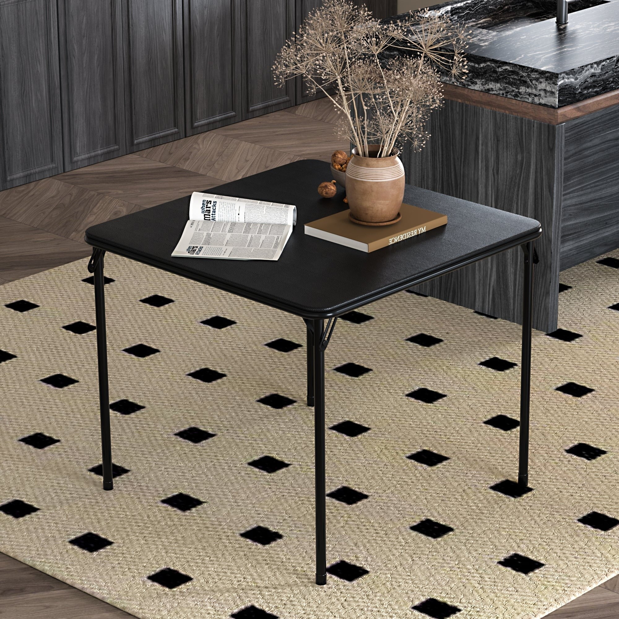 Javlergo 34" Folding Card Table, Portable Square Game Activity Table ...