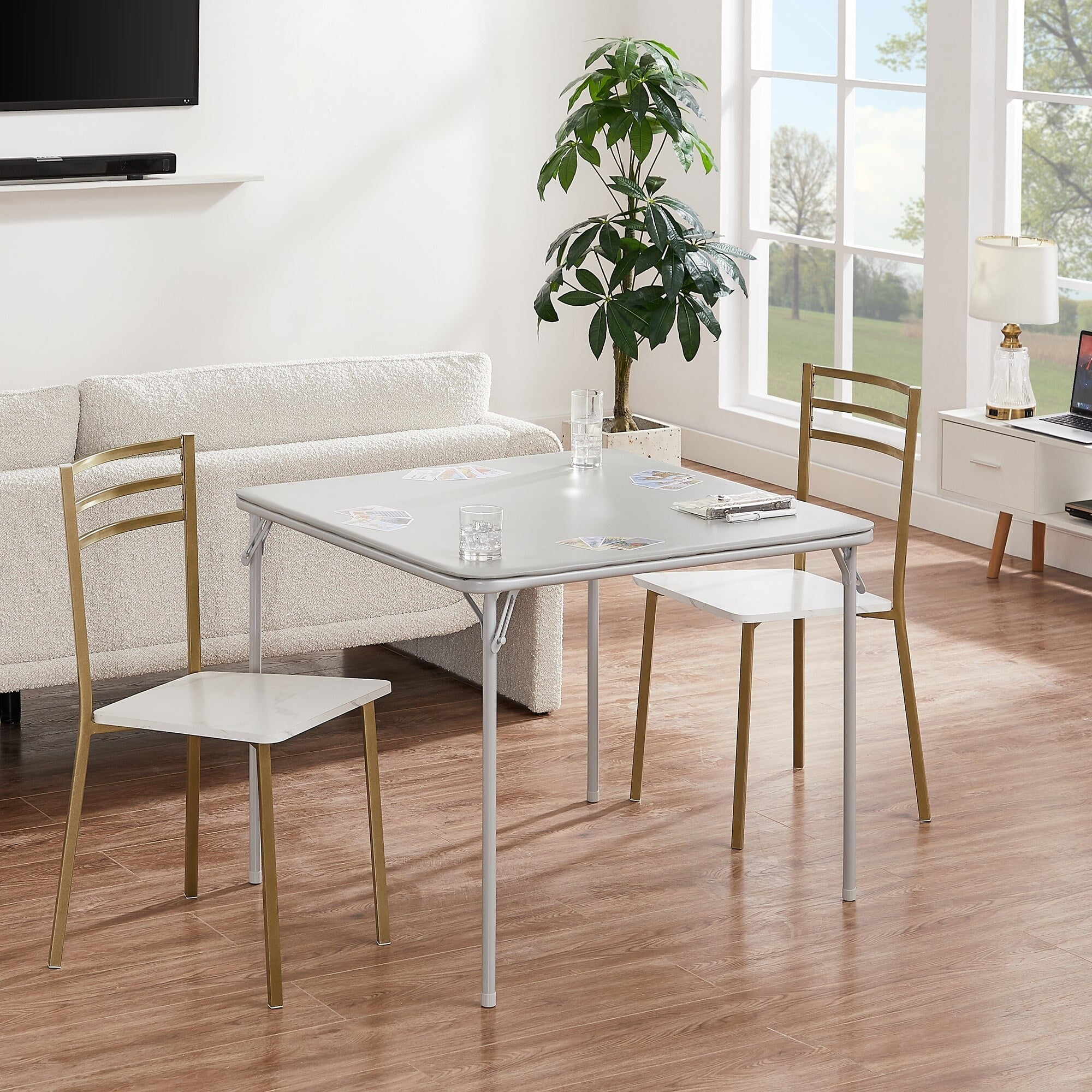 Javlergo 34" Folding Card Table, Portable Square Game Activity Table ...