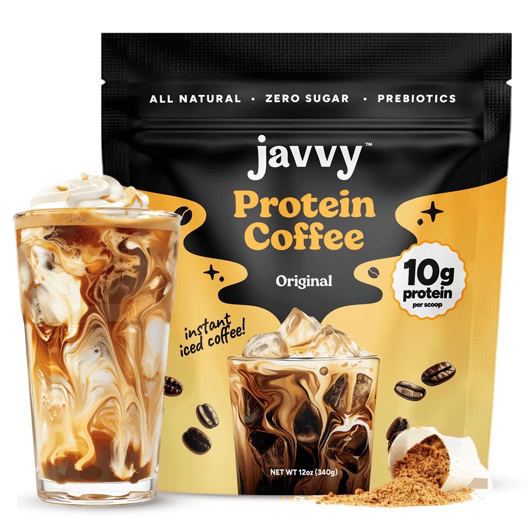Javvy Protein Coffee Powder, Premium Whey, Arabica Blend, Iced Coffee ...