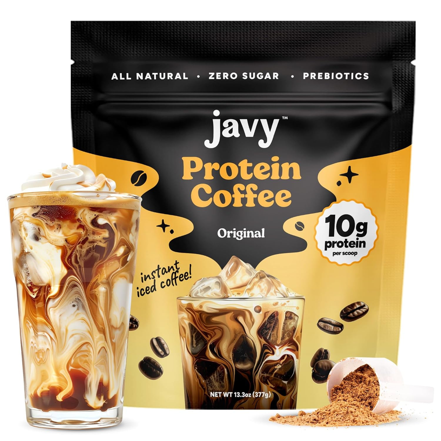 Javy Original Protein Coffee - Premium Whey Protein & Instant Iced ...