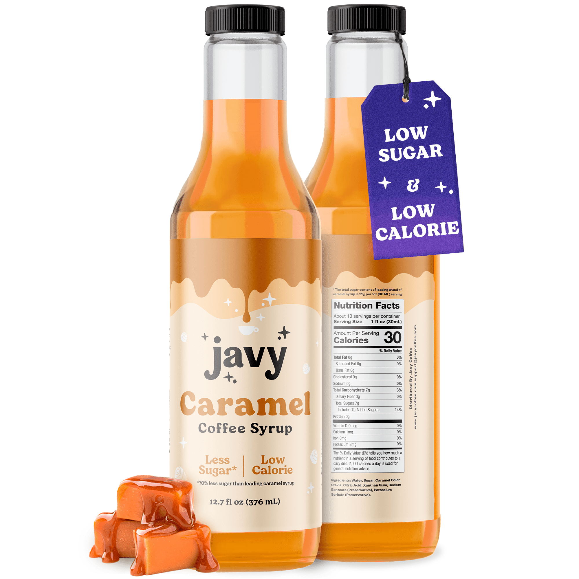 Javy Premium Flavor Coffee Syrup, Low Calorie & Sugar, Great for All ...