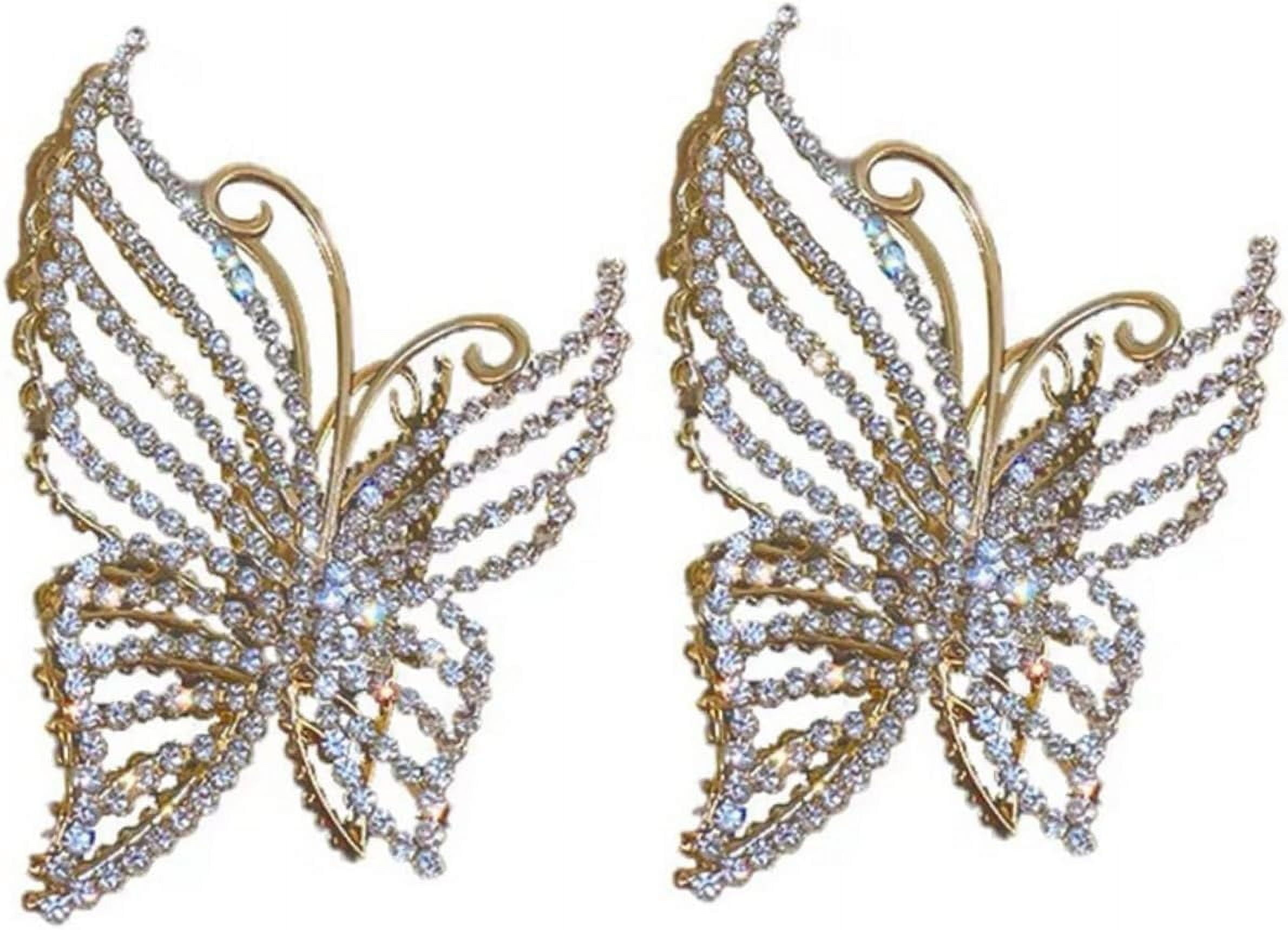 Jaw 2pcs Elegant Butterfly Clip Metal Hair Claw Clips Banana Hair Clips ...