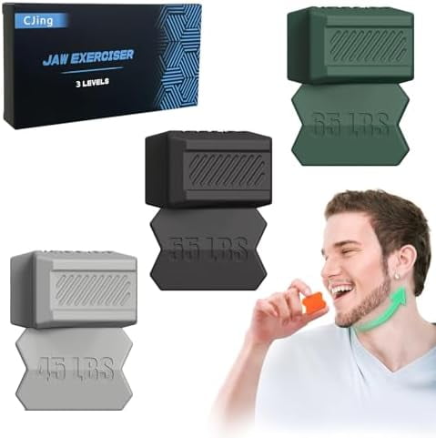 Jaw Exerciser for Men & Women-Double Chin Reducer Eliminator-Silicone ...