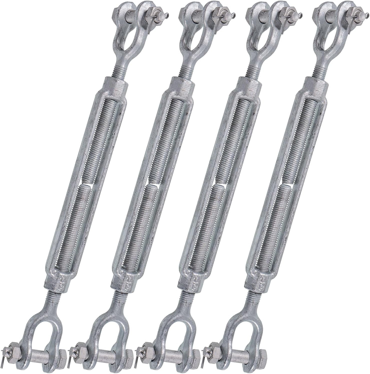 Jaw and Jaw Turnbuckles 3/4" x 9" (4-Pack), 5,200 LBS Working Load ...