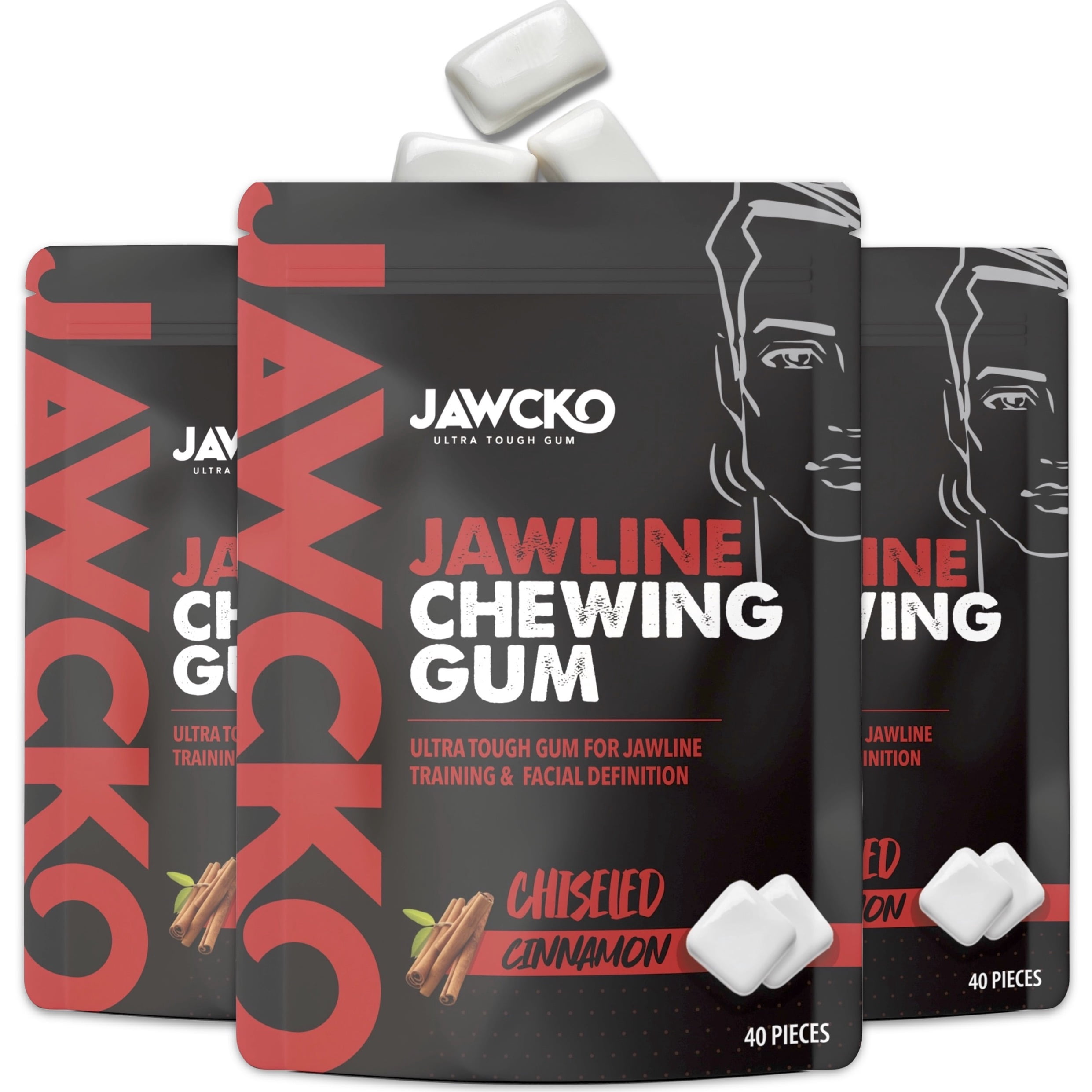 Jawcko Ultra-Tough Jawline Chewing Gum | Cinnamon Facial Fitness Hard ...