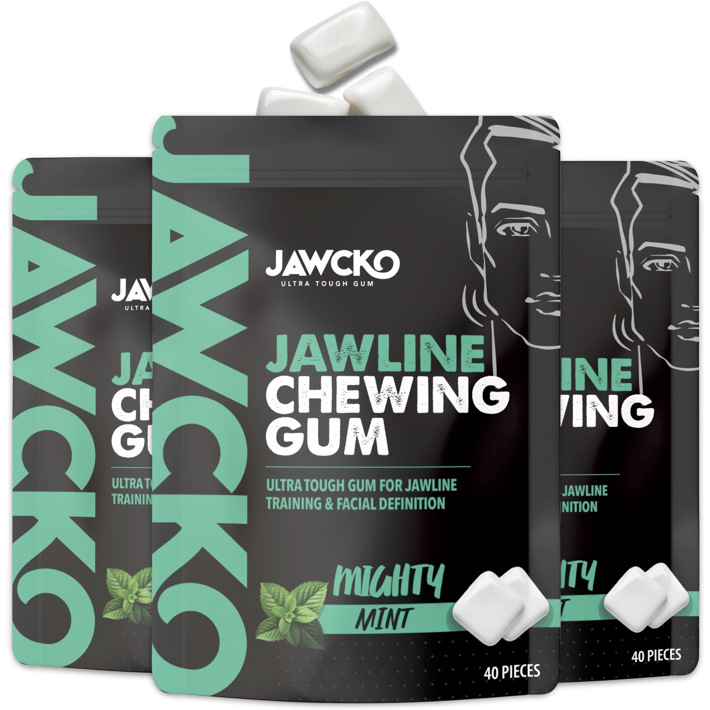 Jawcko Ultra-Tough Jawline Chewing Gum | Mighty Mint Facial Fitness ...