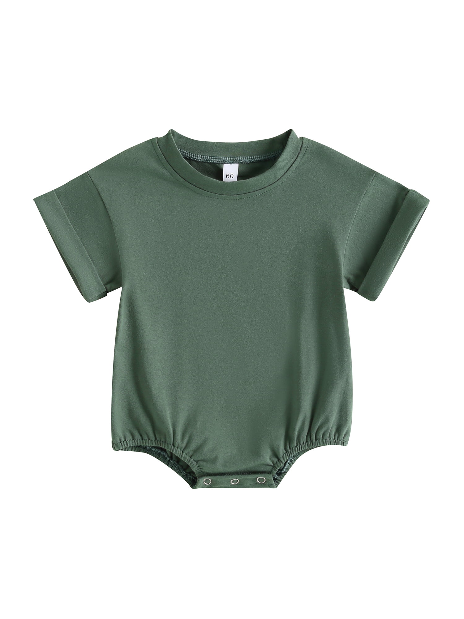 Jaweiwi Baby Boys Girls Summer Romper, Short Sleeve Solid Color Bodysuit Newborn Clothes ...