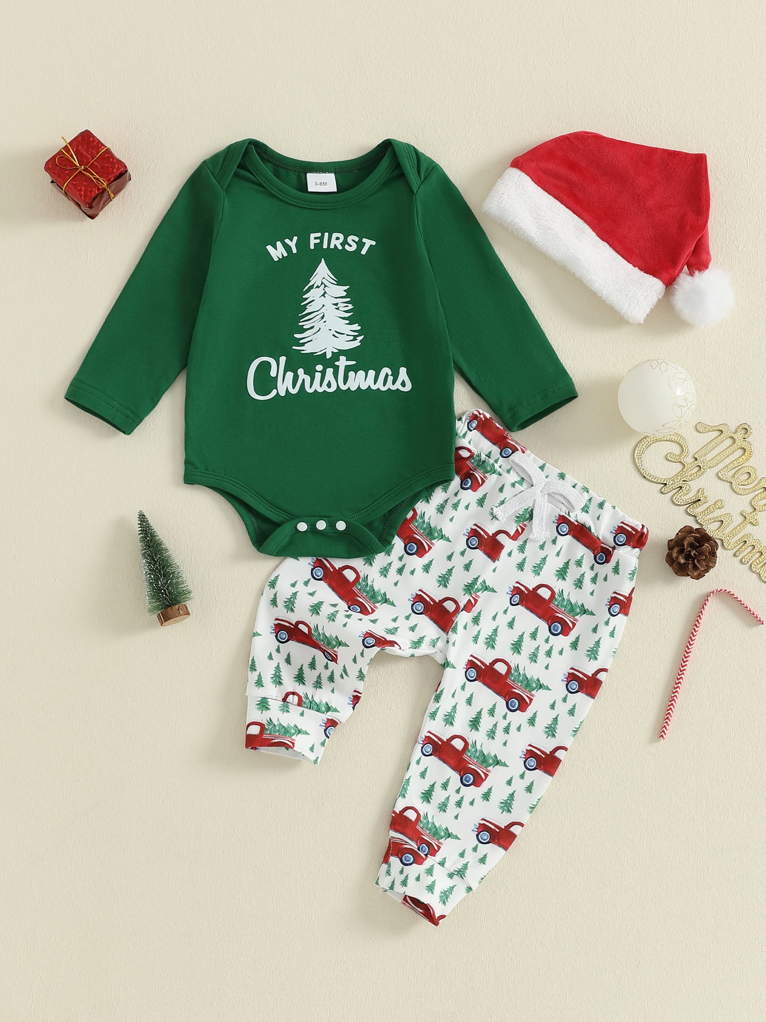 Jaweiwi Baby Toddler Boy Christmas Clothes Set 3 6 9 12 Months Letter ...